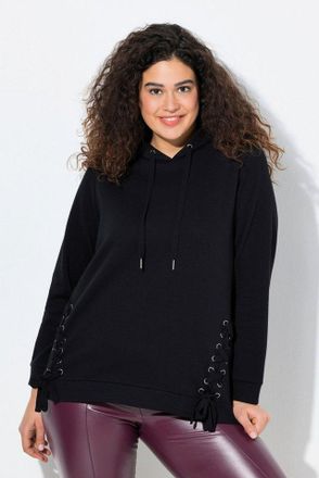 Ulla Popken Sweatshirt Hoodie Zierschn&uuml;rung Kapuze Langarm