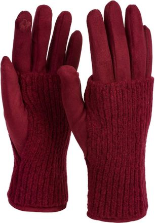 styleBREAKER Damen 3 in 1 Touchscreen Handschuhe mit abnehmbarer Strick Stulpe | Winterhandschuhe | 3 Tragevarianten | Weich warm elastisch in vielen Farben, Farbe