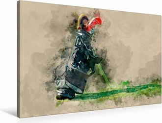 Calvendo Premium Textil-Leinwand 90 x 60 cm Quer-Format Golf ist wunderbar | Wandbild, HD-Bild auf Keilrahmen, Fertigbild auf hochwertigem Vlies, Leinwanddruck