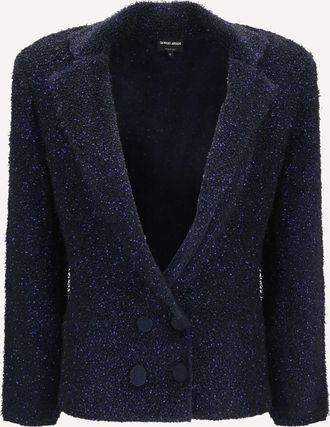 Giorgio Armani Metallic-fiber Viscose Single-breasted Blazer Female 44