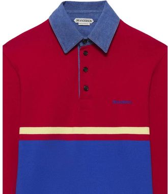 J.W.Anderson Colour-Block Cotton Polo - Red