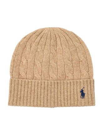 Polo Ralph Lauren Caps & M&uuml;tzen - Cable-Knit Wool-Cashmere Beanie With Ribbed Hem - Gr. ONE SIZE - in Beige - f&uuml;r Damen