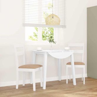 vidaXL Vidaxl - Chaises &agrave; manger coussins 2 pcs blanc bois massif caoutchouc