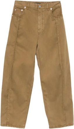 Tibi Femme, Jeans, Brun, Taille: W28 Garment Dyed Stretch Twill Tuck Pant