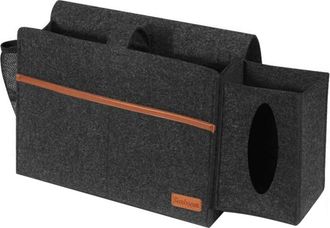 Cabilock 1st&uuml;ck Felt Storage Pouch F&uuml;r Bett Und Sofa Aufbewahrungstasche F&uuml;r Kleinteile Organizer Tiefgrau F&uuml;r Nachttisch Und Sofa-armlehne Mit Starkem Klebeba
