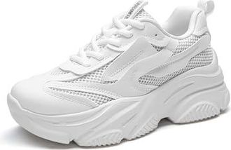 Dream Pairs Baskets Mode pour Femmes Respirantes et Légères Chaussures de Sport Élégantes et Confortables,Size 40.5,Blanc,SDFN2406W