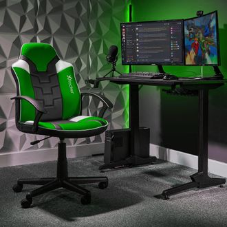 X Rocker Saturn Gaming-Stuhl, ergonomischer B&uuml;rostuhl mit mittlerer R&uuml;ckenlehne und Armlehne, Computer-Drehstuhl mit R&uuml;ckenlehne, h&ouml;henverstellbar, bequem f&uuml;r 