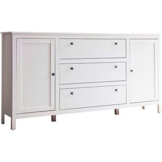 Konsimo Farge Kommode Metallkugelgriffe, wei&szlig; - Konsimo