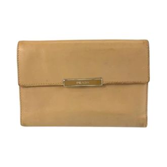 Prada Pre-owned Leder Geldb&ouml;rse - - Pre-owned - Damen - Beige - ONE SIZE