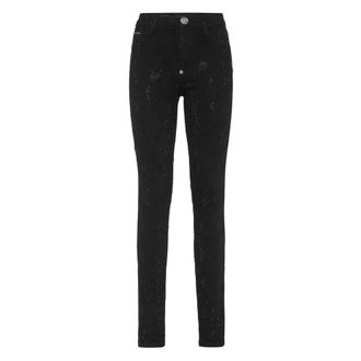 Philipp Plein Femme, Jeans, Noir, Taille: W26 Jegging Taille Haute Monogram