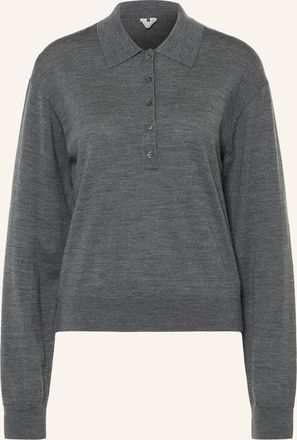 Arket Arket Strick-Poloshirt Aus Merinowolle grau
