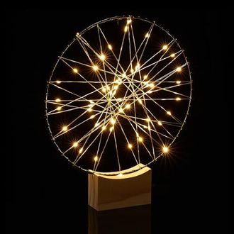 Relaxdays LED Ring Deko, für Tisch & Fensterbank, mit Fuß, Ø 25 cm, ganzjährig, Metallkranz, batteriebetrieben, Silber