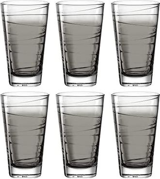 Leonardo 026830 Trinkglas VARIO STRUTTURA 6er-Set 280 ml anthrazit, Glas, Grau