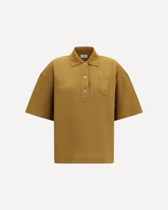 Saint Laurent Cassandre oversized piqu&eacute; Polo Female XS