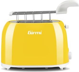 Girmi TP1005 Toaster, 750 W, Edelstahlzangen, 7 Bräunungsstufen, Krümelschublade, Automatische Abschaltung, Gelb