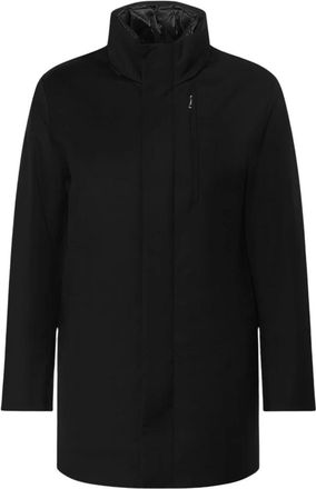 Duno Homme, Vestes, Noir, Taille: XL Manteau Noir Imperméable avec Doudoune Amovible