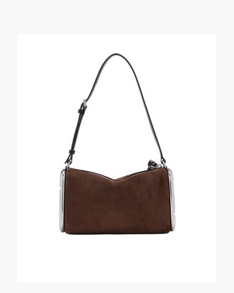 Marc Jacobs Womens Shoulder Bag J Marc Suede Dark Brown Cow Leather Handbags Hand