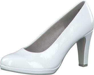 Marco Tozzi Damen Pumps mit Trichterabsatz Vegan, Weiß (White Patent), 41 EU