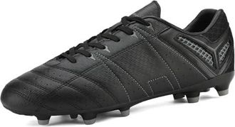 Dream Pairs Chaussures de Football pour Hommes Chaussures dentraînement Professionnel Crampons Outdoor Sport Football,Size 40,Noir/Gris,SDSC2201M-E