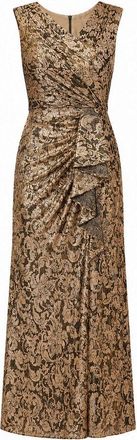 Adrianna Papell Abendkleid Metallic Crinkle Long Dress Bodenlanges, metallisches Crinkle-Kleid