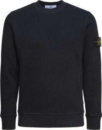 Stone Island Homme, Sweatshirts et sweats &agrave; capuche, Bleu, Taille: M Waffle SweaT-shirt