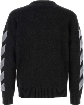 Off-white Fuzzy Sweater - Black
