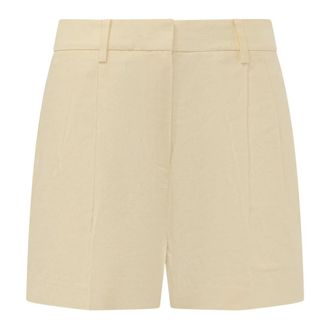 Michael Kors Femme, Shorts, Jaune, Taille: 36 FR Short pliss&eacute; en lin