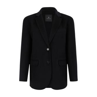 Anine Bing Femme, Vestes, Noir, Taille: 36 FR Washed Single-Breasted Blazer