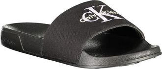 Calvin Klein Logo-Embroidered Polyurethane Slipper - Black