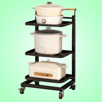 Generic Küchenwagen, verstellbares Küchenregal, Lagerregal für Ofentöpfe und Pfannen - platzsparender Schrank-Organizer