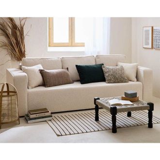 Best Mobilier Bestmobilier - Topaze - 3-sizter sofa - schlaffunktion und bettkasten - aus bouclé-stoff - beige