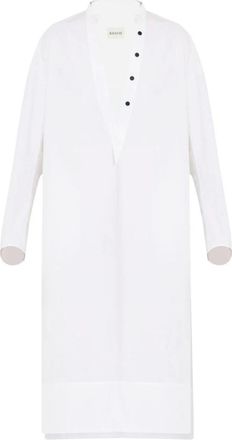 Khaite Femme, Robes, Blanc, Taille: 32 FR Long Sleeve Knit Column Midi Dress
