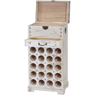 Hhg Weinregal Torre T323, Flaschenregal Regal f&uuml;r 20 Flaschen, 94x48x31cm, Shabby-Look, Vintage wei&szlig;