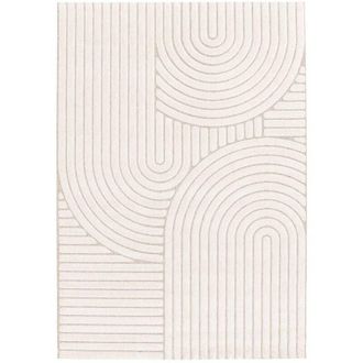 Sweeek Sweeek - Tapis int&eacute;rieur motif ethnique arches. poils ras. beige et cr&egrave;me 160 x 230 cm