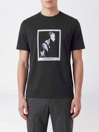 Emporio Armani T-shirt &agrave; col rond en coton &agrave; imprim&eacute; graphique et coupe slim