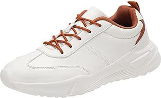 Generic Chaussures de course en cuir pour homme - Chaussures de sport &agrave; lacets - Chaussures de marche l&eacute;g&egrave;res et d&eacute;contract&eacute;es - Confortables - Chaussures de 