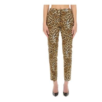 Moschino Pantalone Stampa All Over Leopardo - - Trousers - Damen - Braun - L