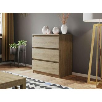 Best Mobilier Bestmobilier - Celia - commode 3 tiroirs - effet bois - 70 cm - style contemporain - bois