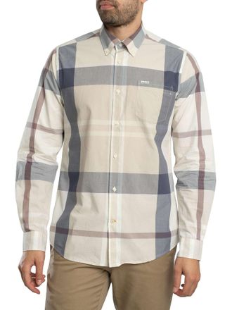 Barbour Harris Tailliertes Tartanhemd, Grau