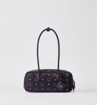 MCM Aren querformatige Schultertasche in Visetos DEEP PURPLE VISETOS