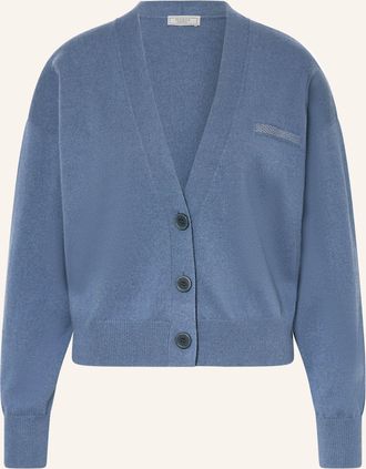 PESERICO Peserico Strickjacke Mit Seide Und Schmucksteinen blau