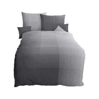 Kaeppel Mako-Satin Bettw&auml;sche Master Zinn, 1 Bettbezug 135 x 200 cm + 1 Kissenbezug 80 x 80 cm