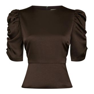 Neo Noir Benua Heavy Sateen Bluse - - Blouses & Shirts - Damen - Braun - XL