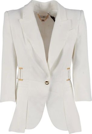Elisabetta Franchi Femme, Vestes, Blanc, Taille: 38 FR Giacca