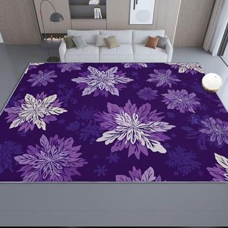 Generic Paillasson Antid&eacute;rapant Violet Fonc&eacute; 120 x 170 cm, Tapis de Sol dint&eacute;rieur Lavable pour entr&eacute;e Cuisine Chambre &agrave; Coucher paillasson d&eacute;coratif, imprim&eacute;