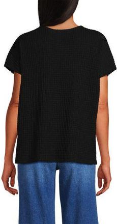 Lands End Crinkle-Shirt, Damen, Größe:36-38 regular, Schwarz, Polyester/Viskose/Polyester-Mischung, by Lands End