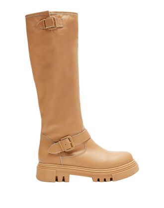 8 by YOOX LEATHER BIKER TALL BOOTS