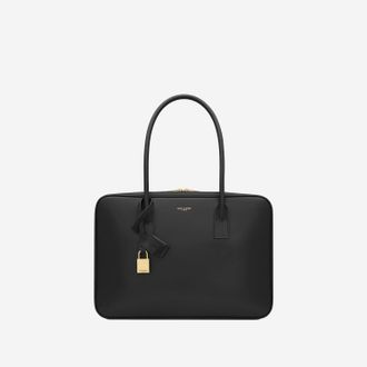 Saint Laurent Womens Sac De Jour Leather Trunk Bag Black Shoulder