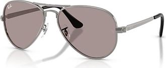 Ray-Ban Aviator Max Summer Capsule Sonnenbrillen Gunmetal Fassung Violett Glas 58-16