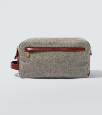 Brunello Cucinelli Trousse de toilette bord&eacute;e de cuir
